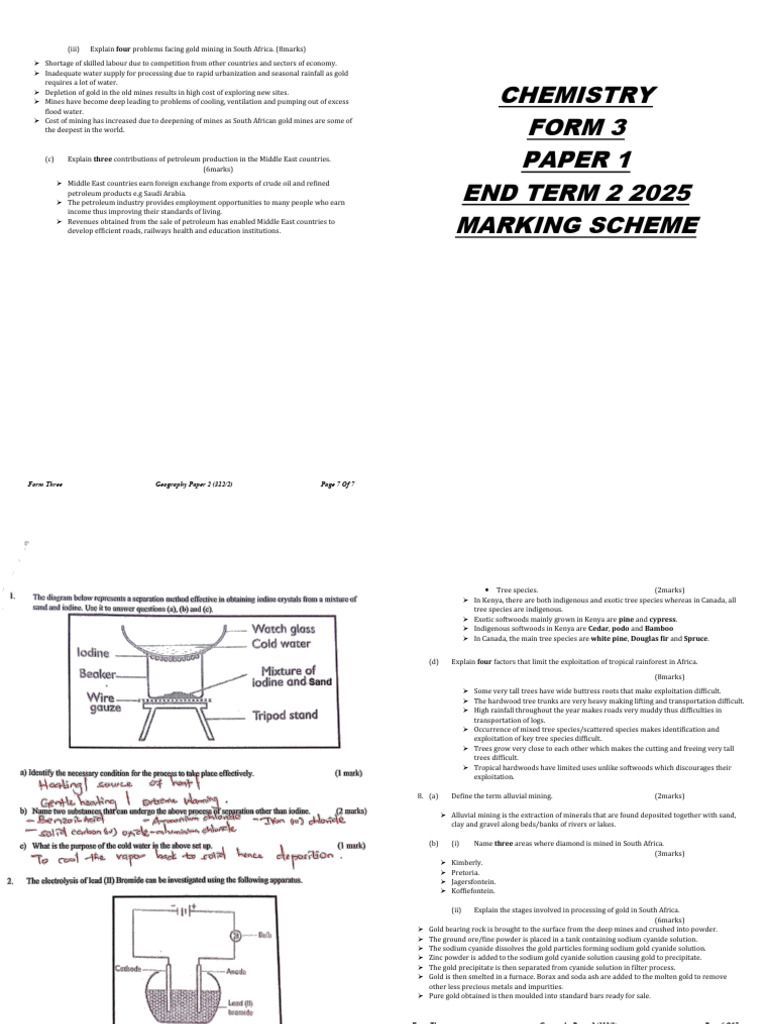 CHEMISTRY F3 PP1 MS 1 (18 Files Merged) Booklet | PDF | Dairy Farming ...