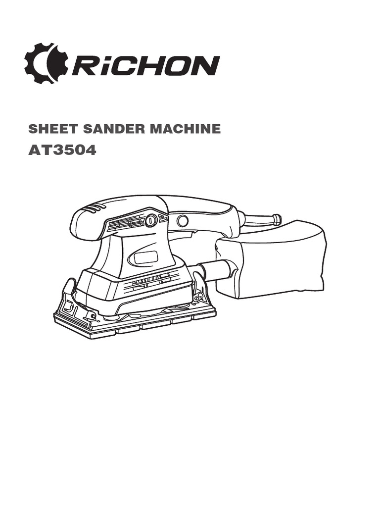 Sheet Sander Machine AT3504 Manual | PDF | Switch | Abrasive