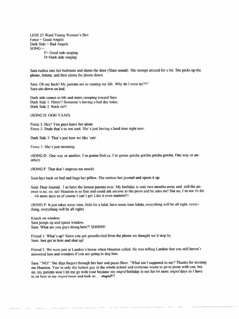 Good Vs Bad Skit | PDF