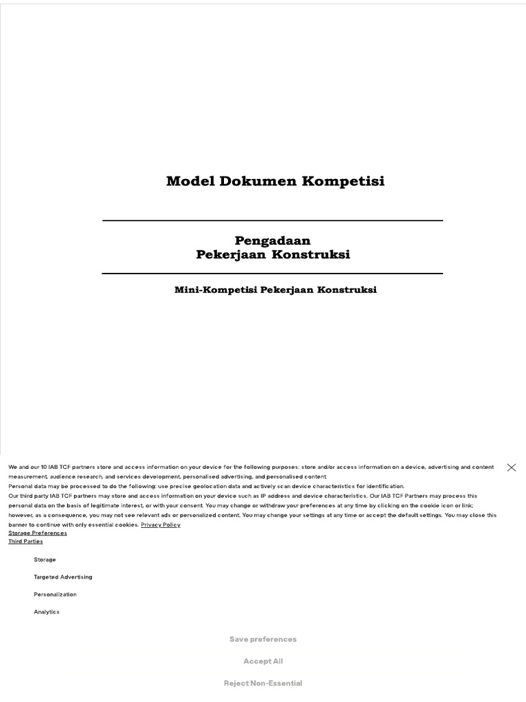 Model Dokumen Kompetisi Model Dokumen Kompetisi: Pengadaan Pengadaan ...