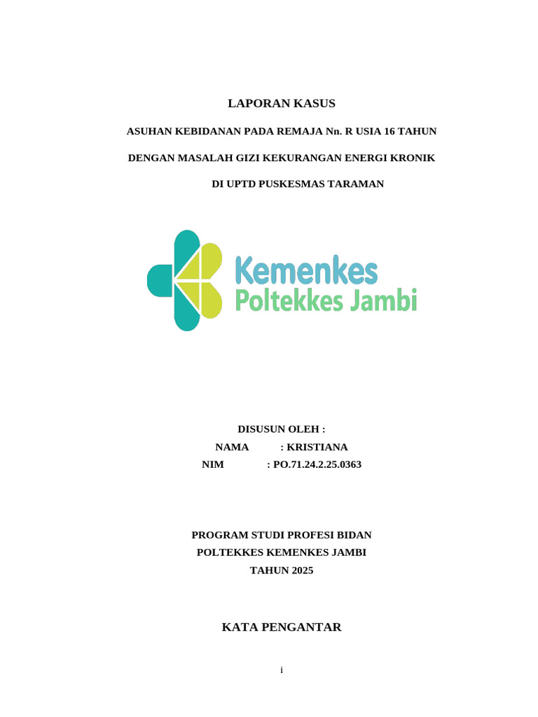 LK KEK Remaja Putri - Kristiana - Stase 1 New | PDF