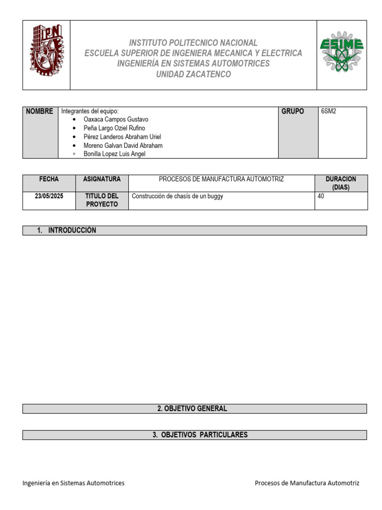 Formato de Proyecto Final Manufactura 2 | PDF | Diseño | Ingeniería