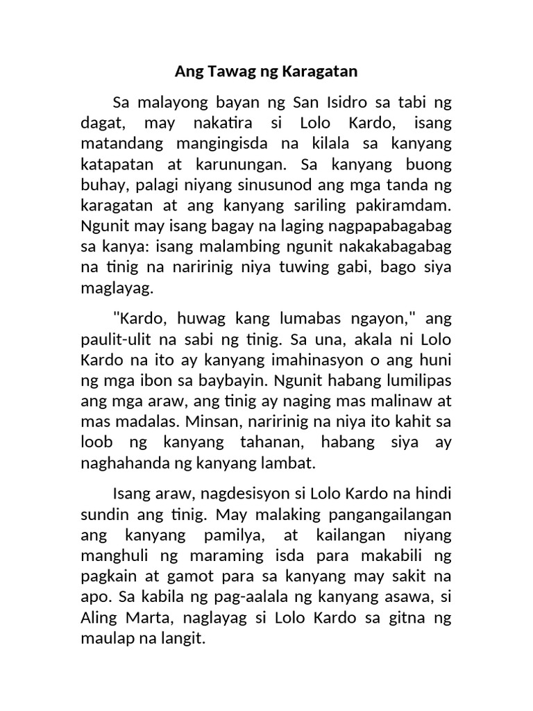 Ang Tawag NG Karagatan | PDF