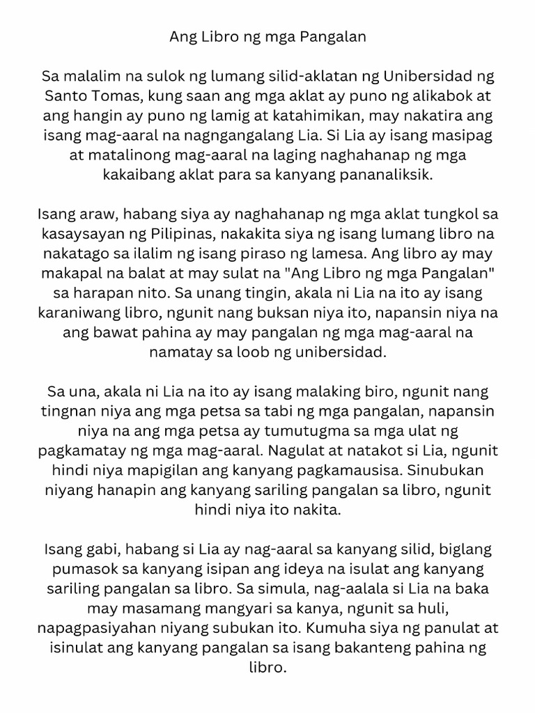 Ang Libro NG Mga Pangalan | PDF