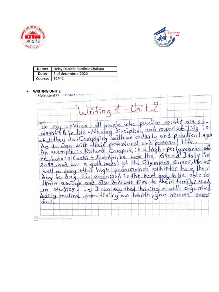 Writing Unit 2 | PDF