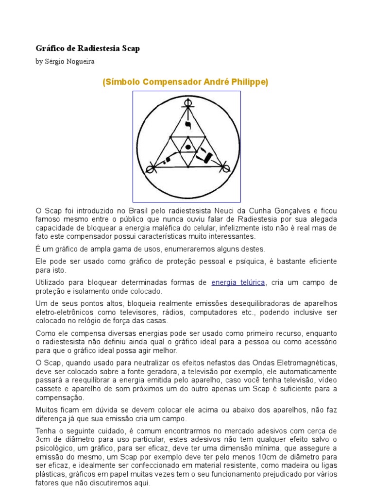 Gráfico de Radiestesia Scap | PDF | Radiestesia | Celulares