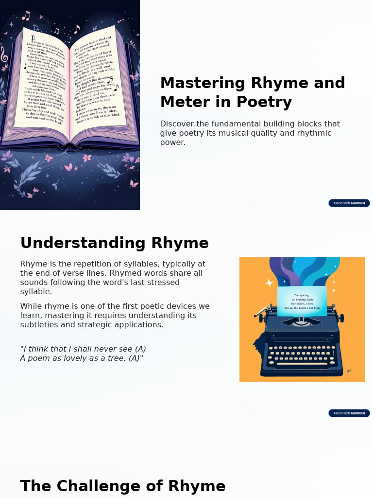 Mastering Rhyme and Meter in Poetry | PDF | Poetry | Metre (Poetry)