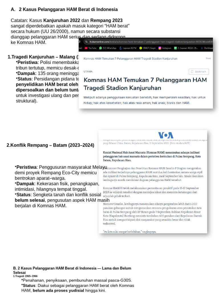 Pelanggaran HAM Berat di Indonesia 2022-2024 | PDF