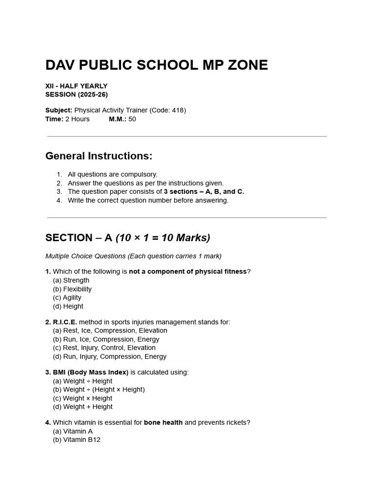 Six Pack Abs Exam Paper | PDF | Strength Training | Physical Fitness