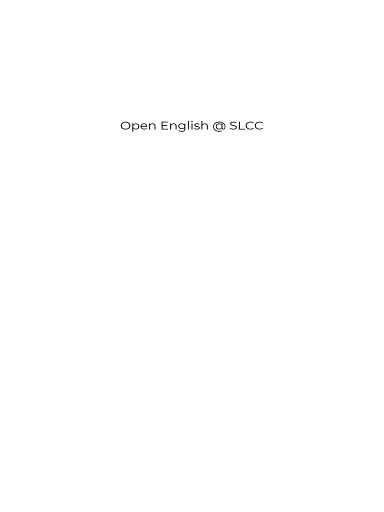 Open English at SLCC 1627655920. Print | PDF | Mouse | Rhetoric