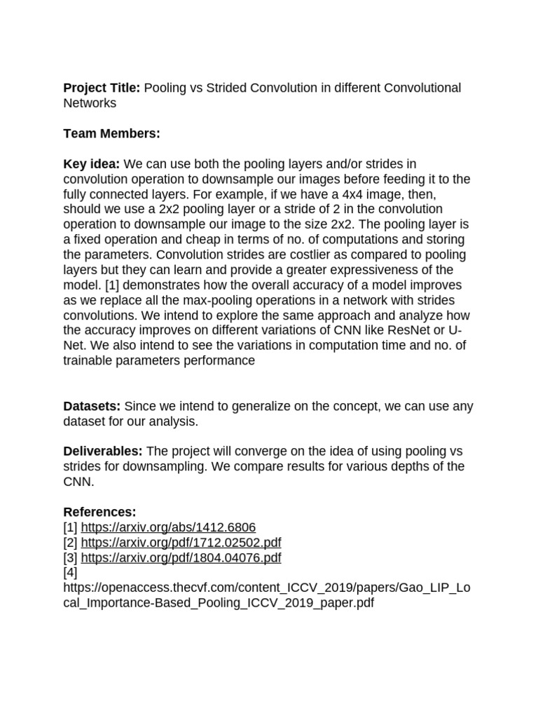 Pooling vs Strided Convolution Analysis | PDF