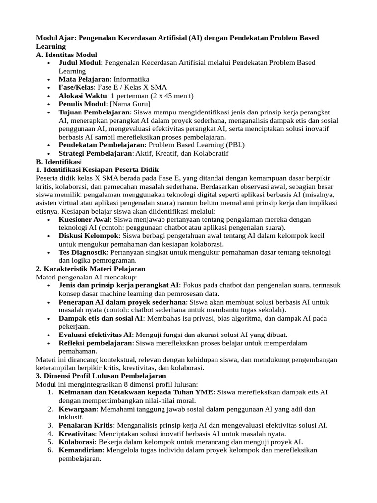 Modul Ajar OJT Dari Modul 2 | PDF