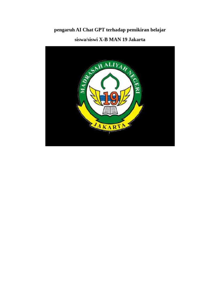 Pengaruh AI Chat GPT Terhadap Pemikiran Belajar | PDF