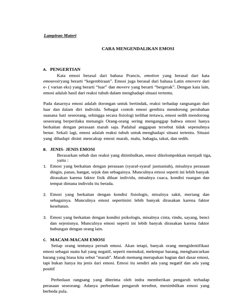 Materi RPL Cara Mengendalikan Emosi | PDF