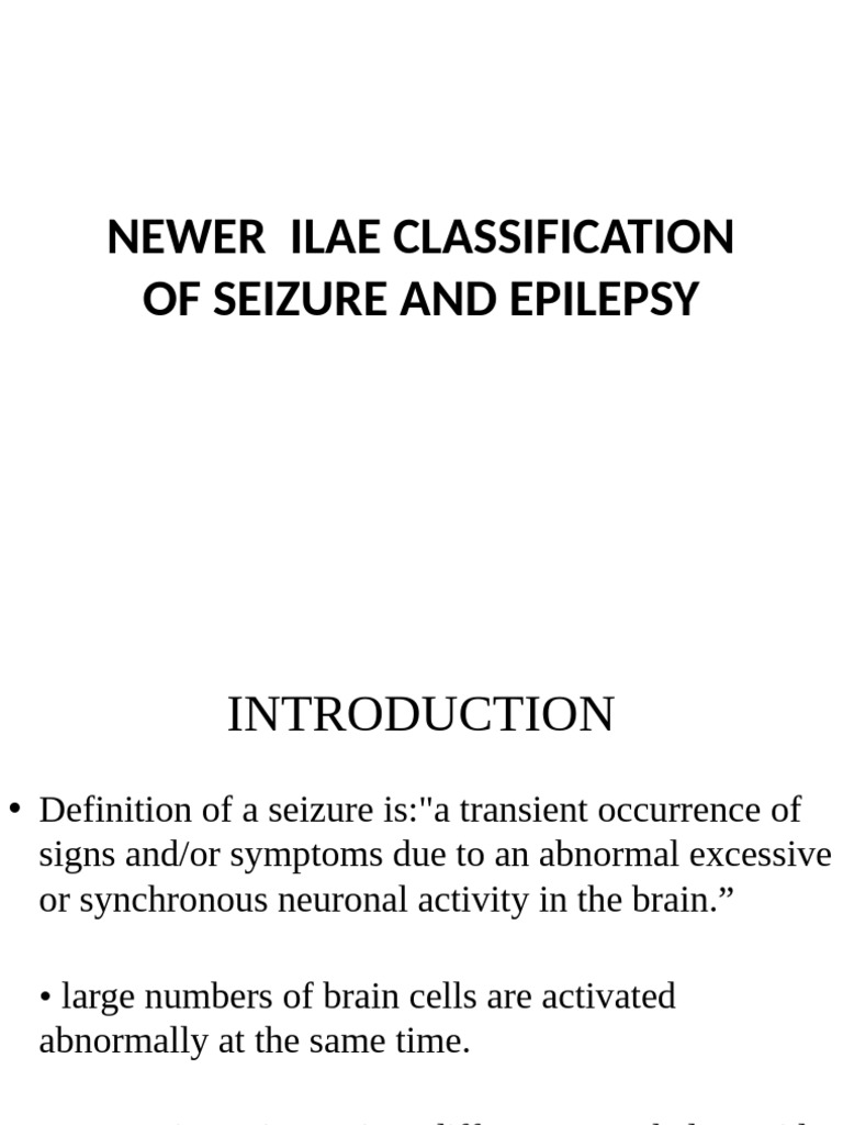 Seizure New Classification | PDF | Epilepsy | Episodic And Paroxysmal ...