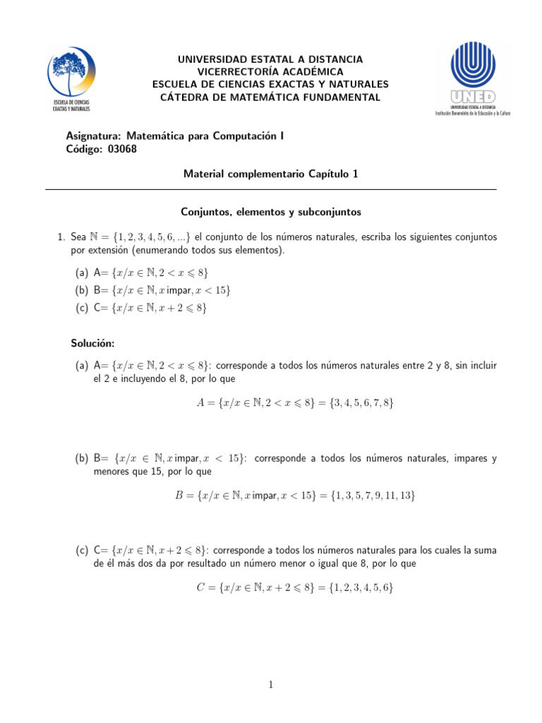 Conjuntos y Operaciones Matemáticas Básicas | PDF | Prueba matemática ...