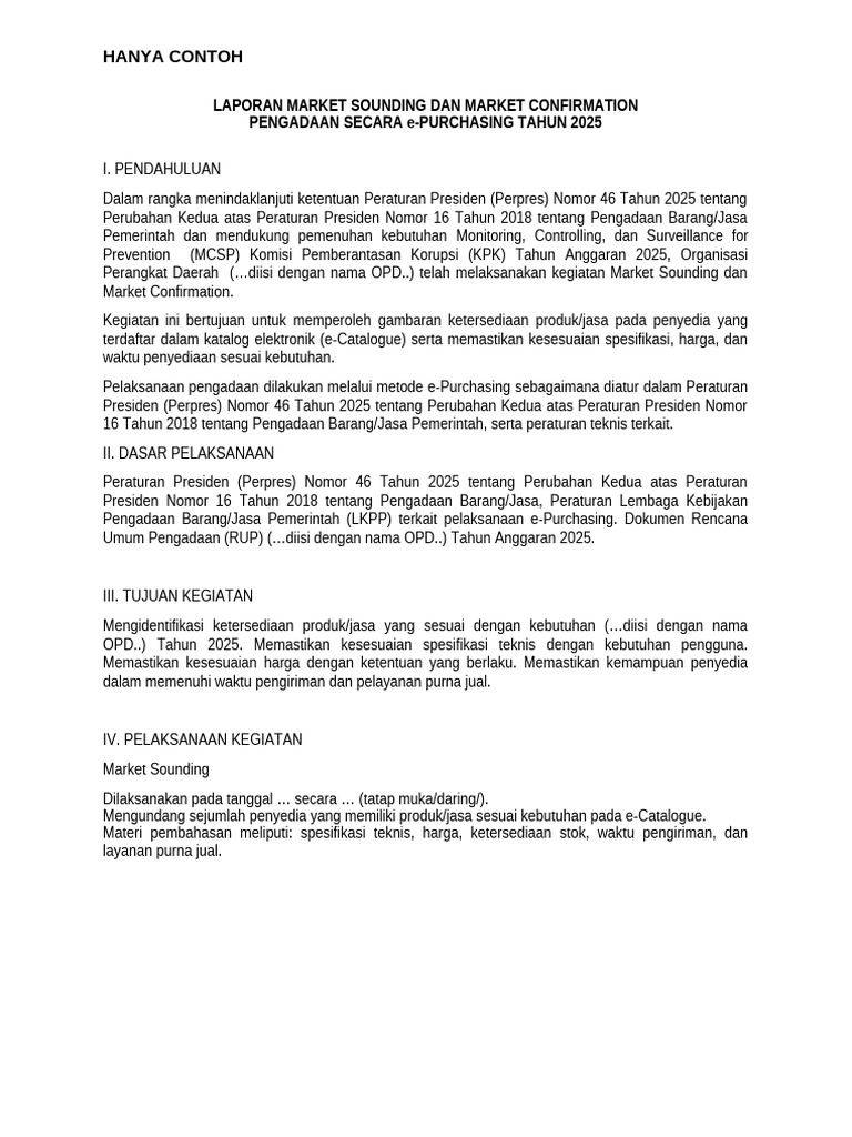 Contoh Laporan Market Sounding | PDF
