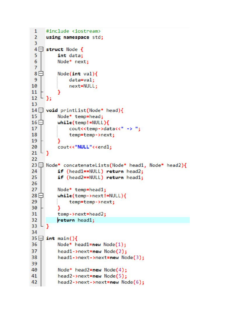 Concatenate Single Linkedlst | PDF