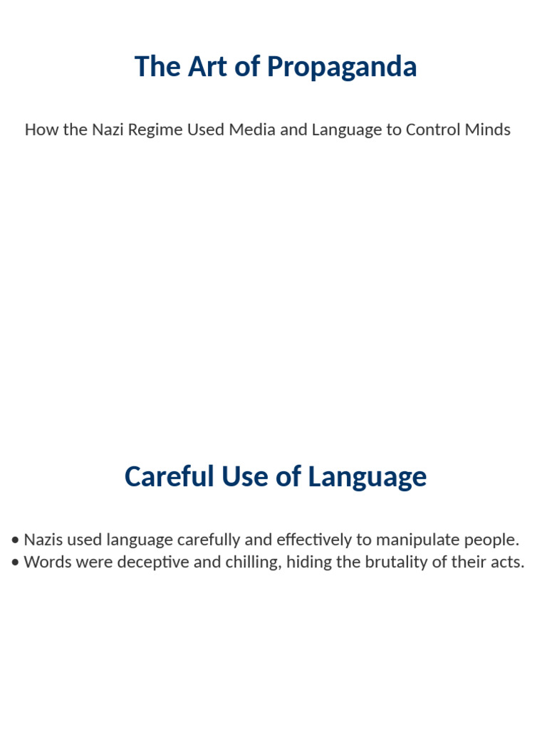 Nazi Propaganda: Language and Media Control | PDF