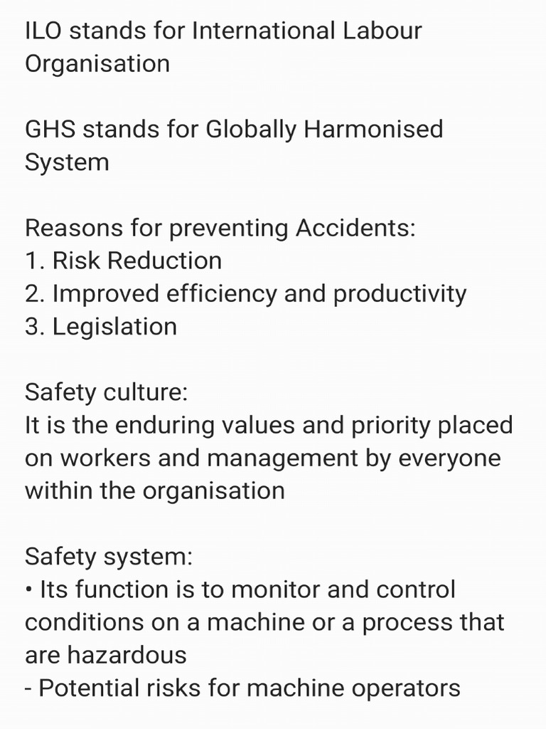 OHS-101 Short Notes | PDF