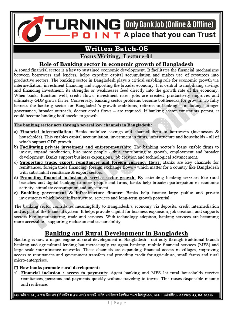 Written Batch 05, Lecture 01 | PDF | Economic Growth | Financial Inclusion