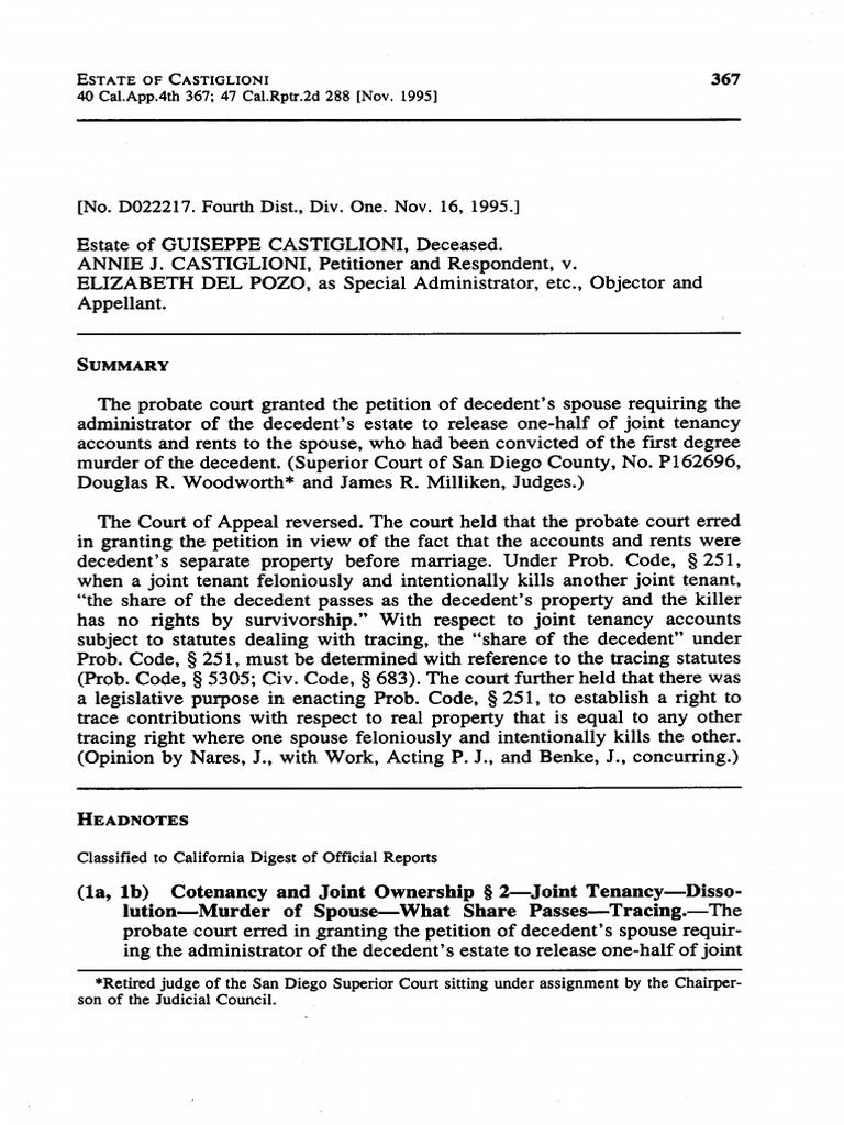 Estate of Castiglioni, 40 Cal. App. 4th 367 - Attachment1 | PDF