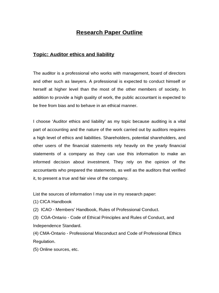Research Paper Outline | PDF