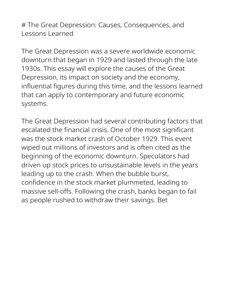 Great Depression | PDF | Great Depression | Economics