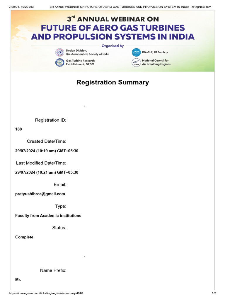 3rd Annual Webinar on Future of Aero Gas Turbines and Propulsion System ...