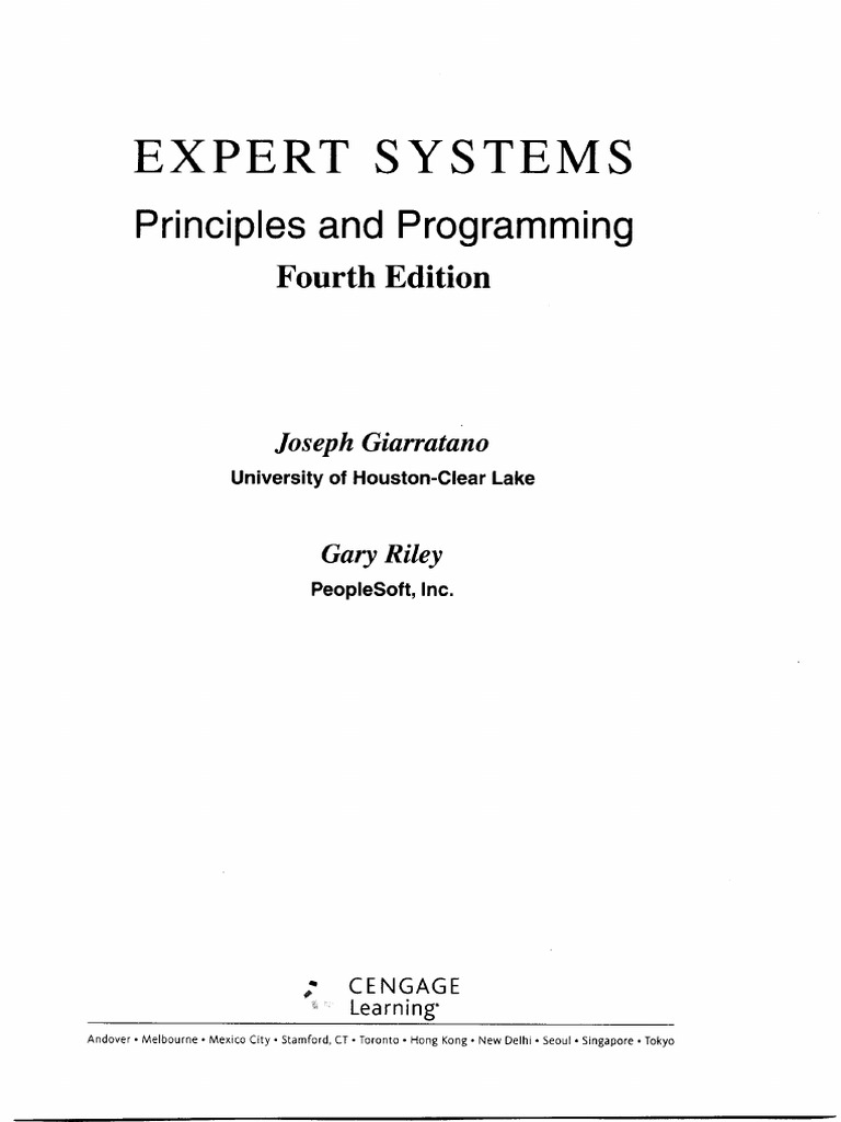 Expert Systems Principles and Programming Fourth Edition Joseph ...