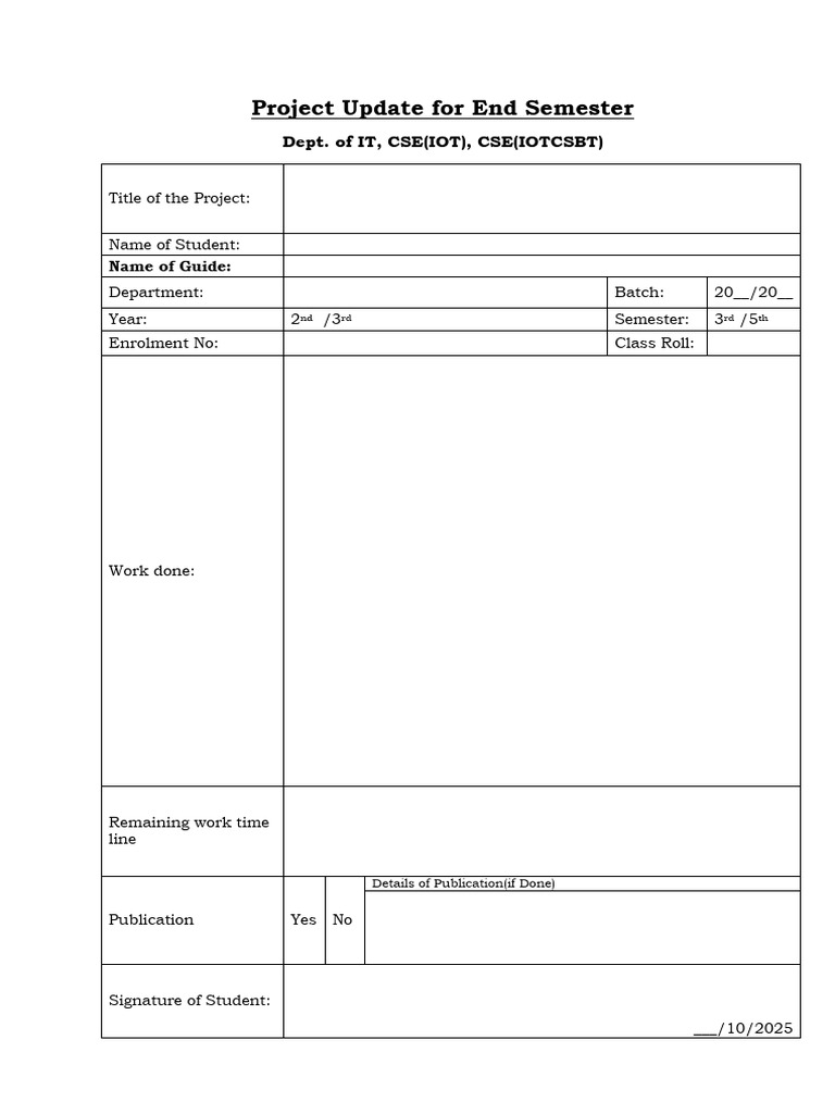 Project Update For End Semester of Sem 3 N 5 | PDF