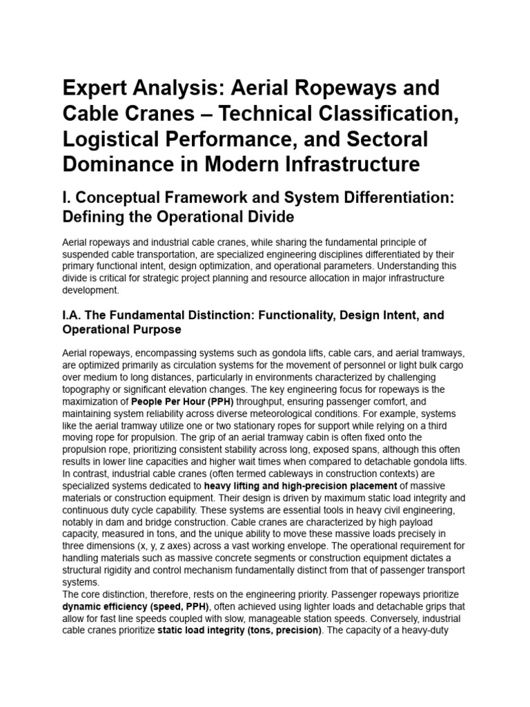 Aerial Ropeways and Cable Cranes Explained | PDF | Crane (Machine ...