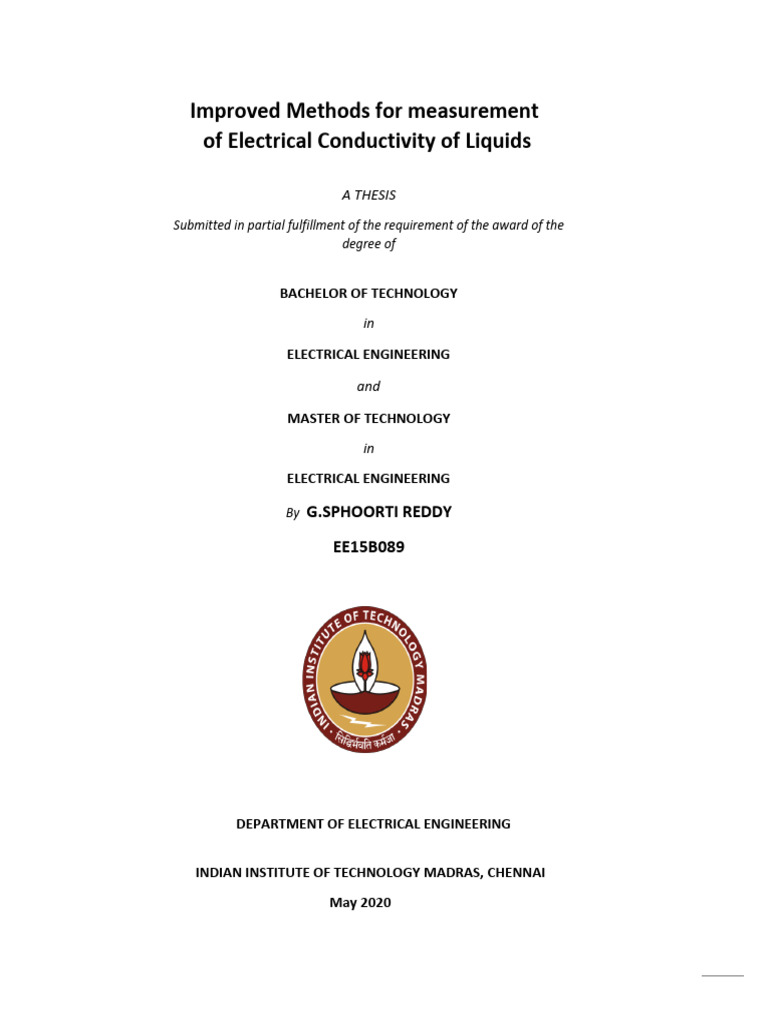Improved Electrical Conductivity Measurement | PDF | Ion | Water