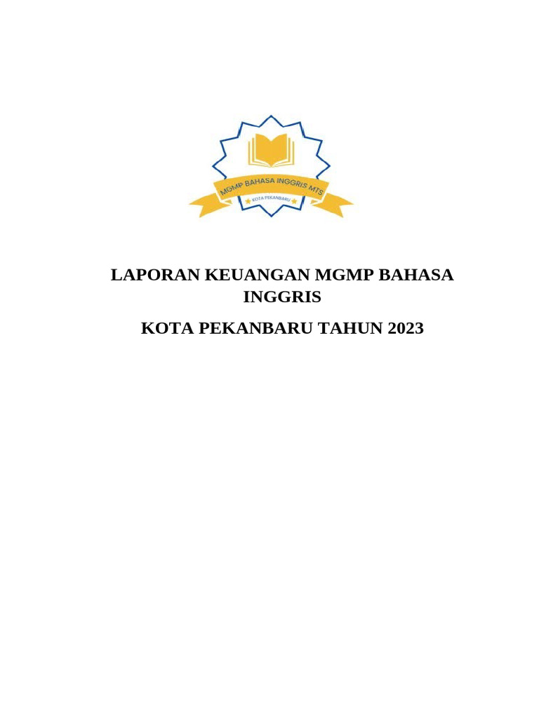 Cover Laporan Keuangan MGMP Bahasa Inggris | PDF