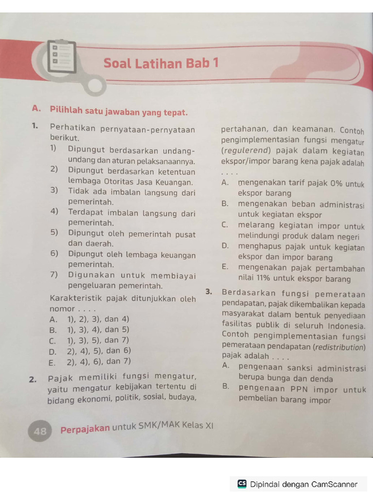 SOAL Latihan Bab 1 Perpajakan | PDF