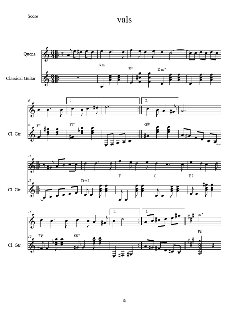 Acordes para Guitarra Clásica | PDF