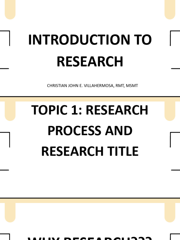 Introduction To Research | PDF | Abstract (Summary) | Methodology