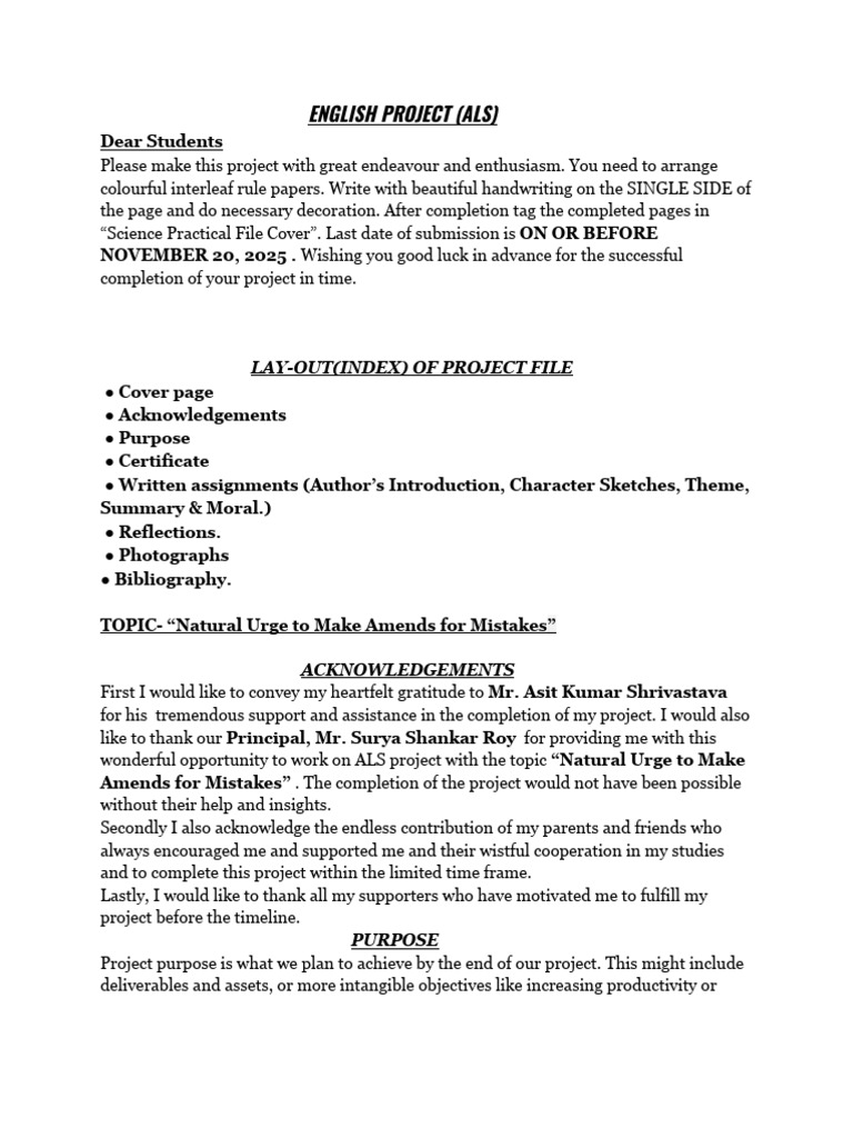 ALS (ENGLISH CORE-301) PROJECT XII 2025-2026 | PDF | Selma Lagerlöf