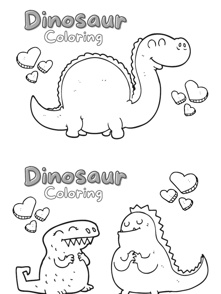 Dinosaur Coloring Worksheet Set | PDF