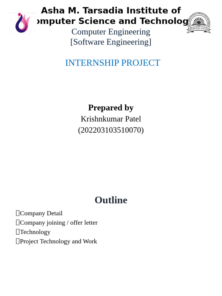 Internship Project: Computer Engineering (Software Engineering) | PDF