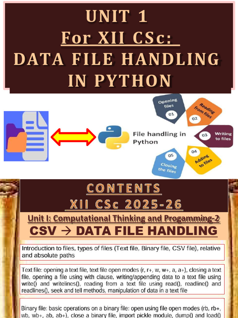 Revised Only CSV File Handling XII CS | PDF | Comma Separated Values | Computer File