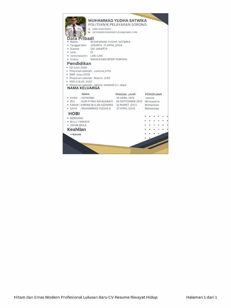 Biodata Yudha | PDF