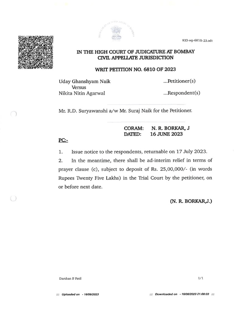 Writ Petition No 6810 of 2023 | PDF
