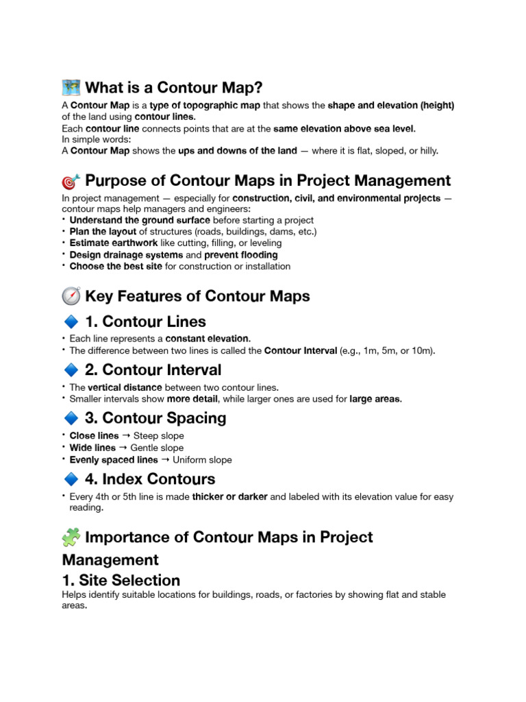 Contour Maps in Project Management | PDF | Project Finance | Contour Line
