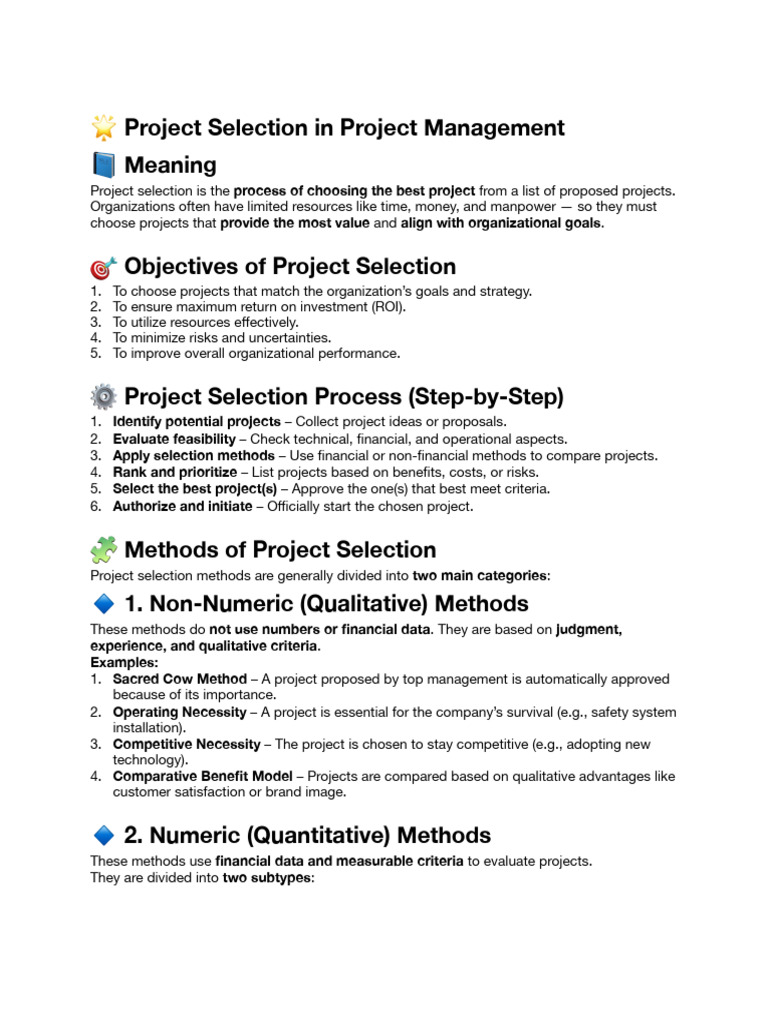 Project Selection and Break-Even Analysis | PDF | Net Present Value ...