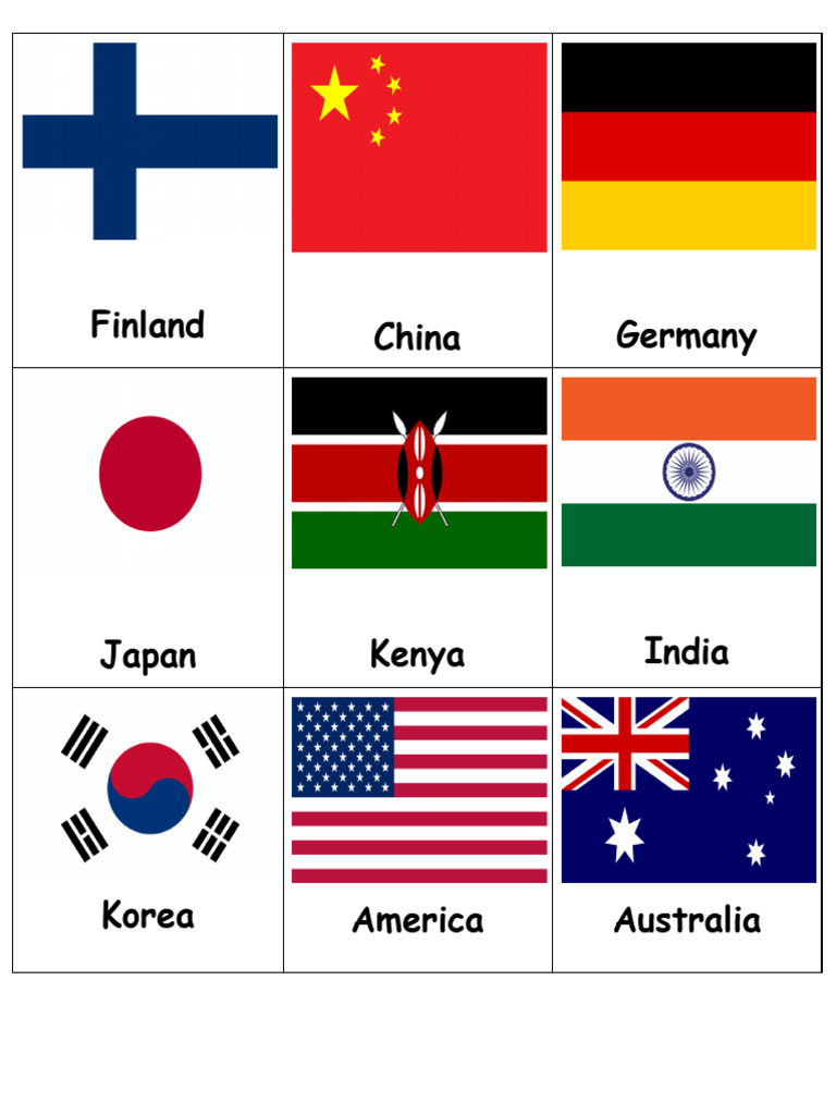 Flag Matching Cards | PDF