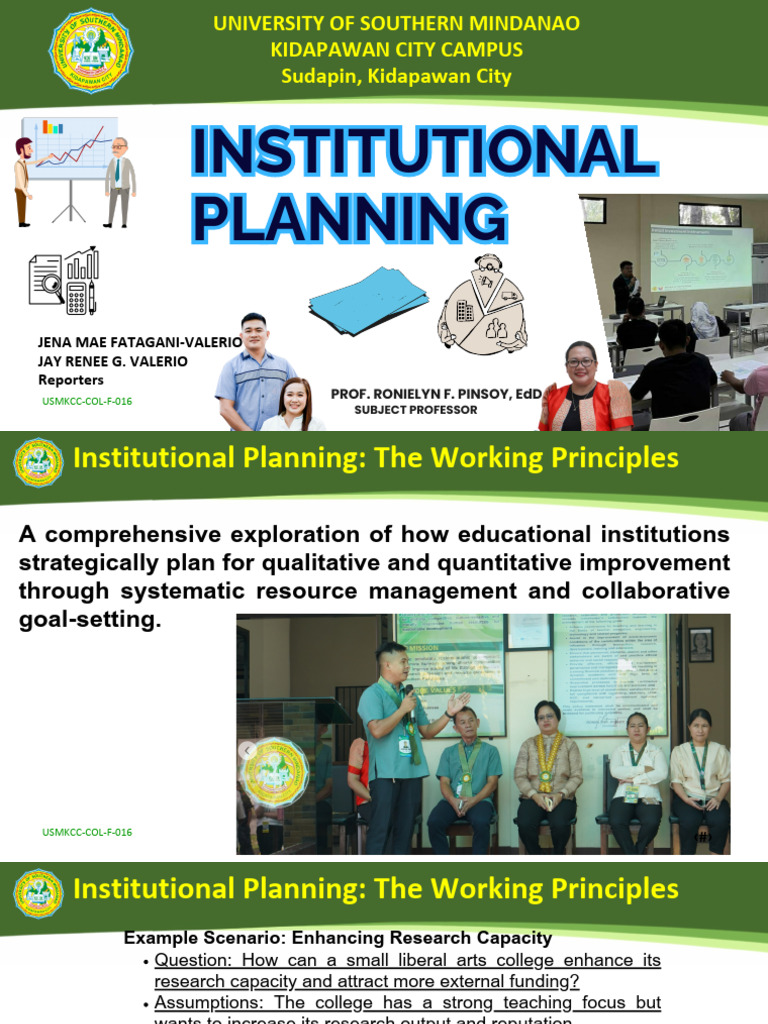 Institutional Planning - Valerio Report | PDF | Cognition