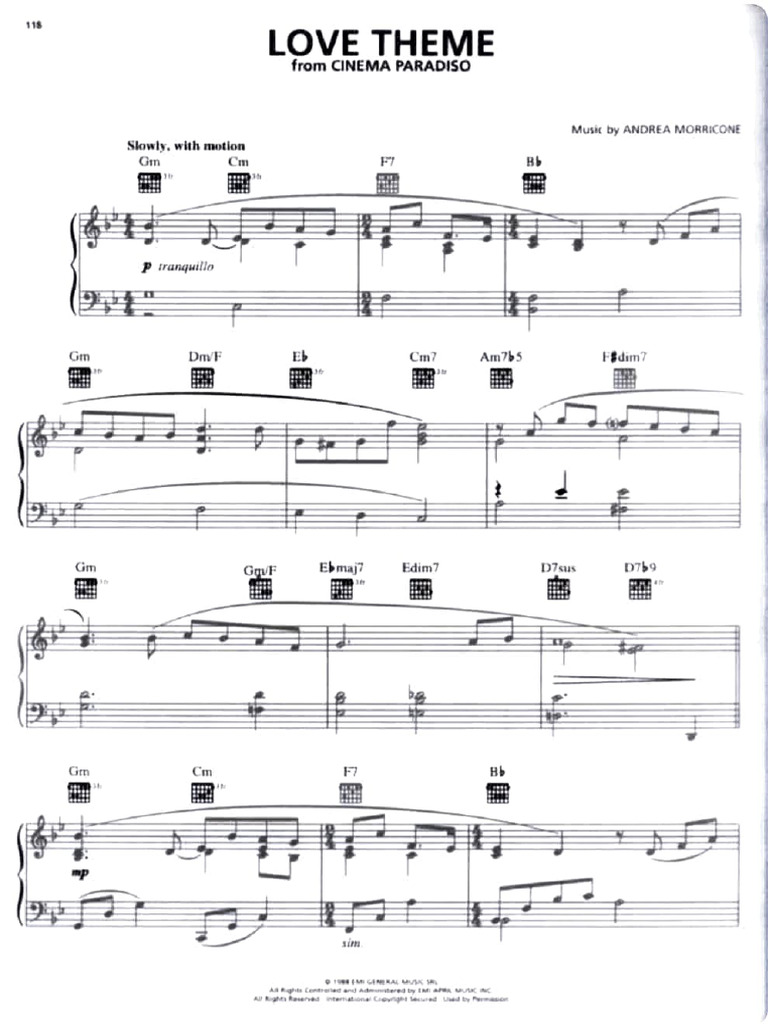 Cinema Paradiso Love Theme Sheet Music | PDF
