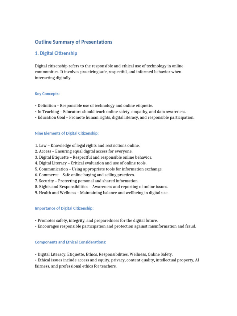 Digital Citizenship and Technology Ethics | PDF | Plagiarism | Academic ...