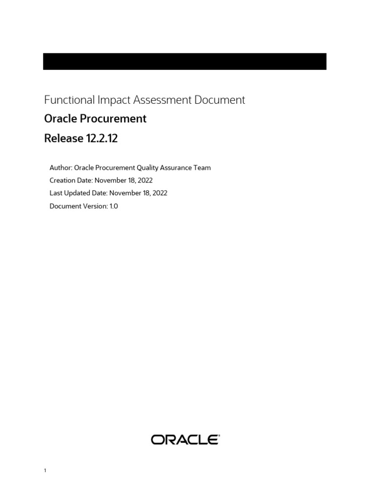 Oracle Procurement Impact Assessment 12.2.12 | PDF | Procurement ...